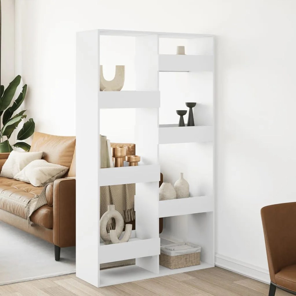 Dělicí stěna bílá 100 x 33 x 175 cm kompozitní dřevo 3309573