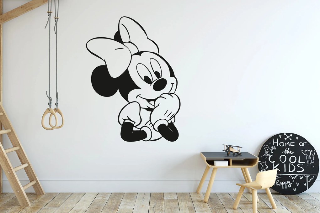 Lepy.cz Samolepka na zeď Minnie Mouse Velikost (šířka x výška): 35x46cm, Barevná varianta: Černá