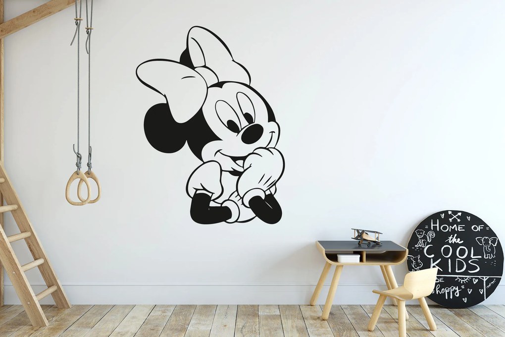 Lepy.cz Samolepka na zeď Minnie Mouse Velikost (šířka x výška): 50x66cm, Barevná varianta: Karafiátová růžová