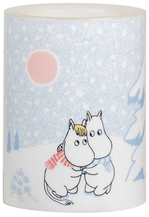 LED svíčka Moomin Let it snow 10cm