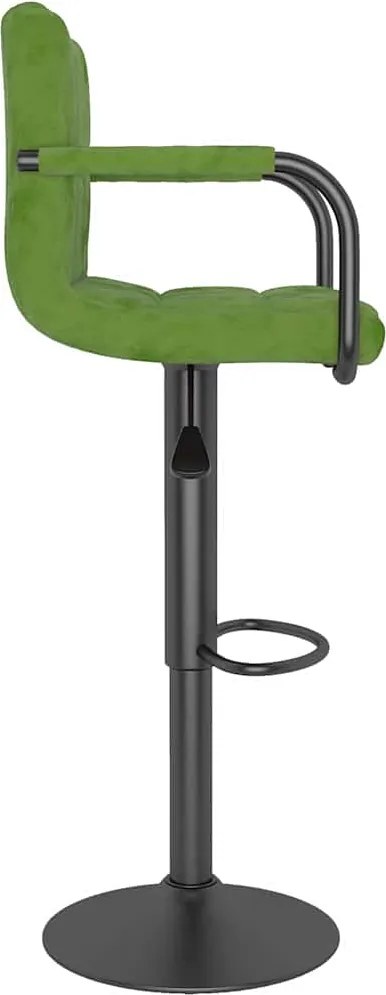 Barová židle světle zelená samet 334650