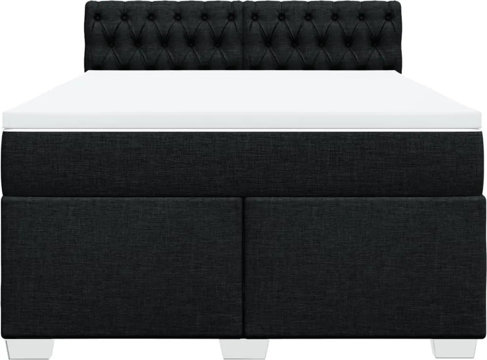 Box spring postel s matrací černá 140x200 cm textil 3288220