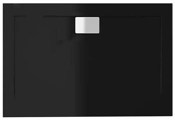 Polimat Obdélníková akrylátová sprchová vanička Vegar B 90x80 (100x80/90, 120x80/90/100, 140x80/90/100, 160x80) Barva: Černá, Rozměry (cm): 160x80