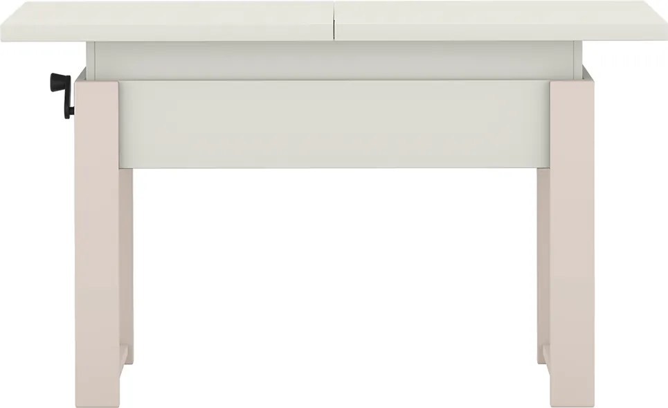 Rozkládací polohovací konferenční stolek HOGO 3v1 | 120-157x62,5-74,5x67 cm | síla horní desky 32 mm | bílá/nohy kašmír