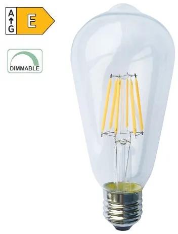 Diolamp LED Filament žárovka čirá ST64 8W/230V/E27/2700K/980Lm/360°/Dim
