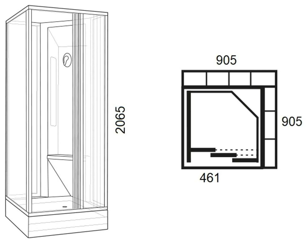 Ravak Supernova - Sprchový box 91x91 cm, s vaničkou a příslušenstvím, bílá/čiré sklo 83677112Z1