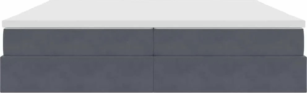 Postel s úložným prostorem a matrací Tmavě šedá 200 x 200 cm 3370324