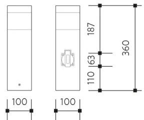 Venkovní lampa se zásuvkou GARD 1xE14/60W/230V SCHUKO IP44