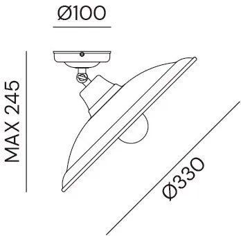 Il Fanale Barchessa, stropní svítidlo v country stylu, 1x15W LED E27, prům.33cm