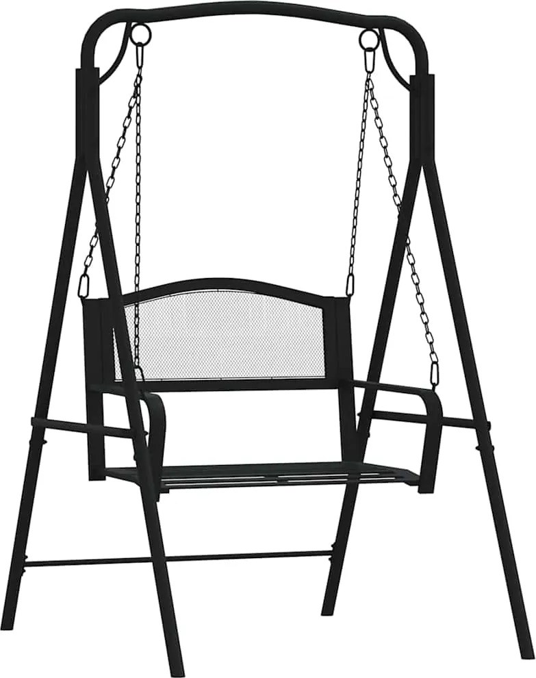 Zahradní houpačka 124 cm černá ocel 318832