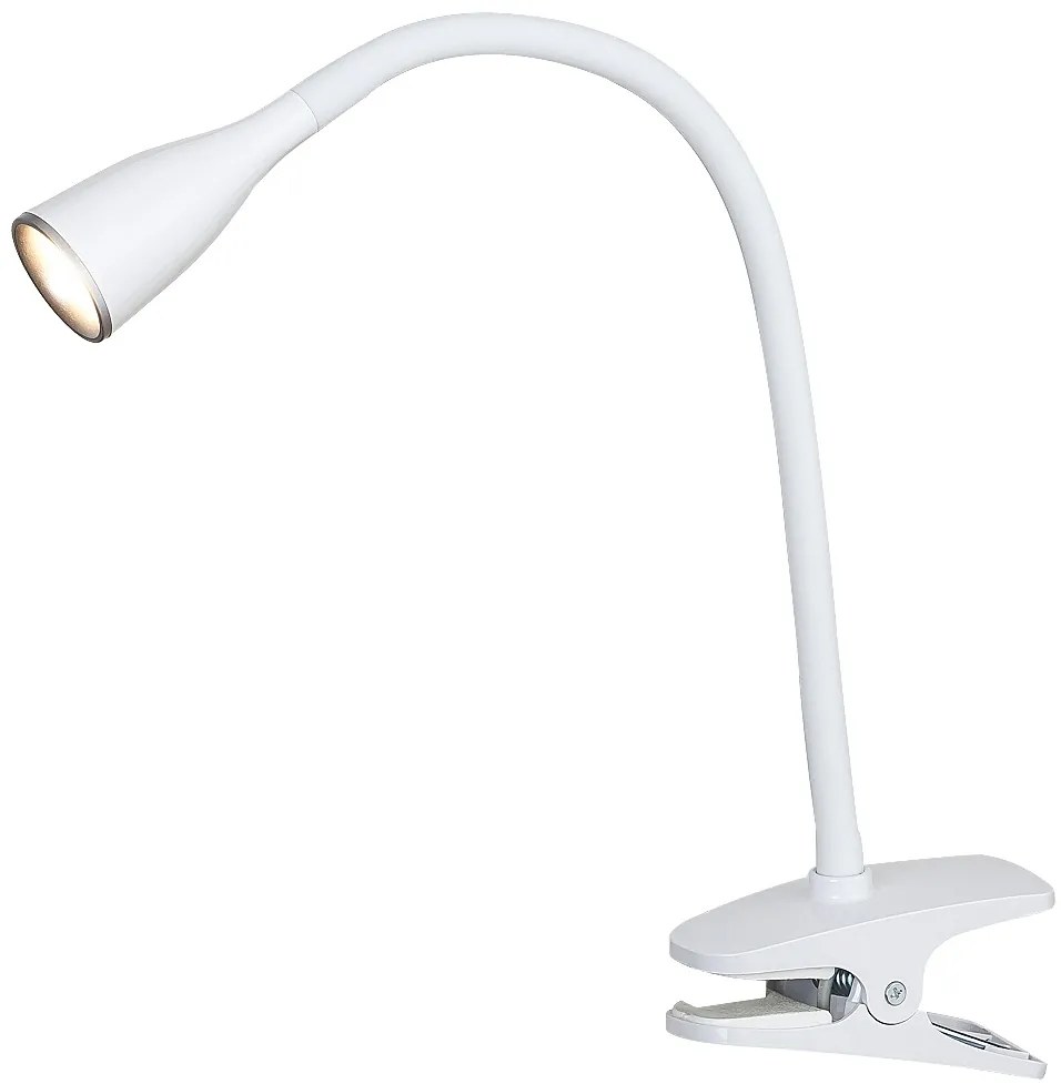Rabalux 4196 JEFF - LED stolní skřipcové svítidlo s husím krkem v bílé barvě
