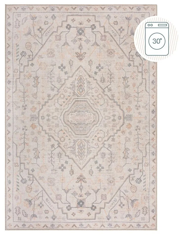 Krémový pratelný koberec 152x230 cm Teo Traditional – Flair Rugs