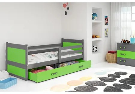 Dětská postel RICO 80x190 cm Zelená Šedá