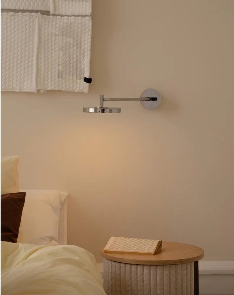 LED nástěnné svítidlo s ohybatelnou konstrukcí/stmívatelné do zásuvky v leskle stříbrné barvě ø 15 cm Asteria Wall Long – UMAGE