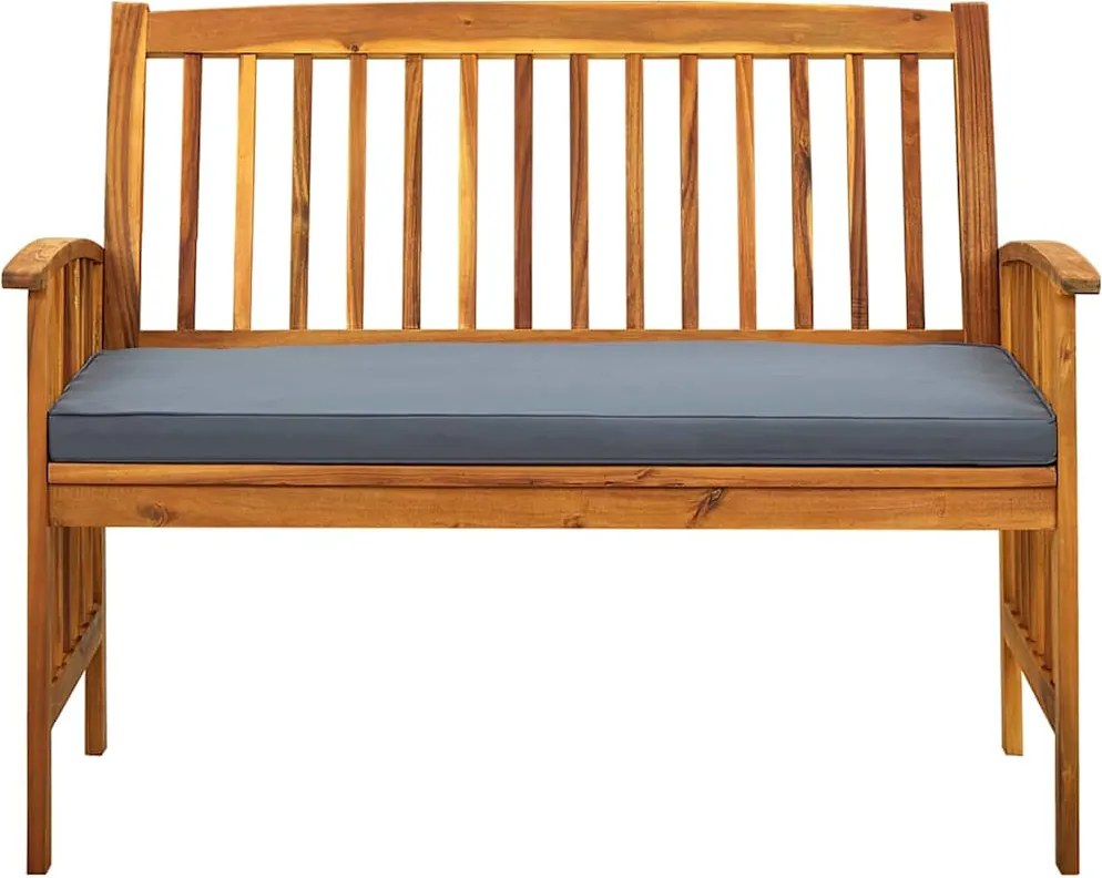 Zahradní lavice s poduškou 119 cm masivní akáciové dřevo 312133