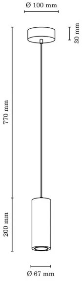 Spot-Light 1551174 - LED Lustr na lanku PIPE 1xGU10/5W/230V matný dub