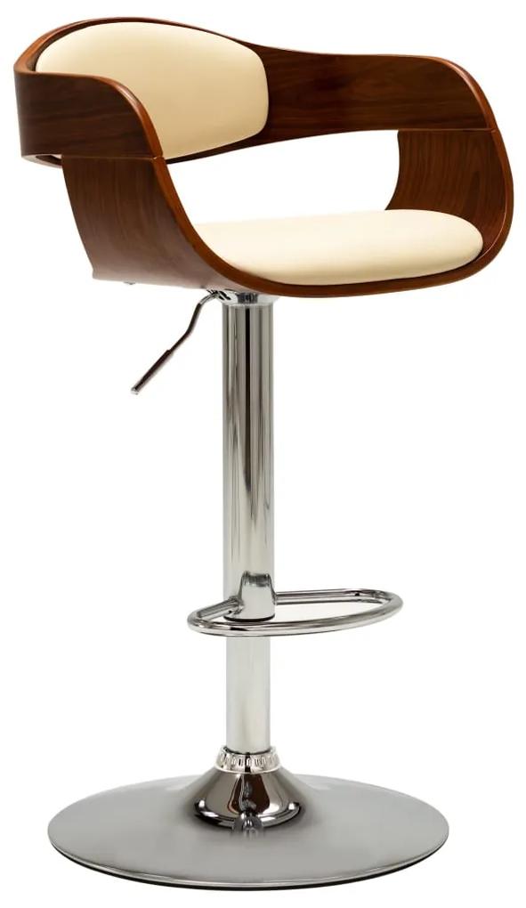 283118 vidaXL Barová židle krémová ohýbané dřevo a umělá kůže