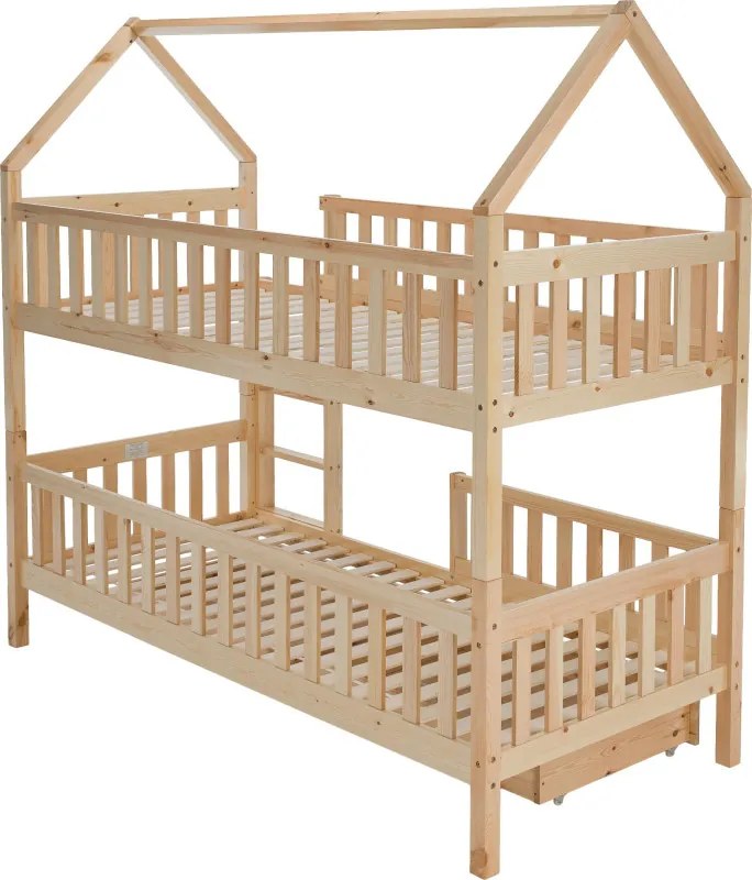 Montessori patrová postel 90x200, přírodní, VENITA TYP 2 Kondela 0000396844