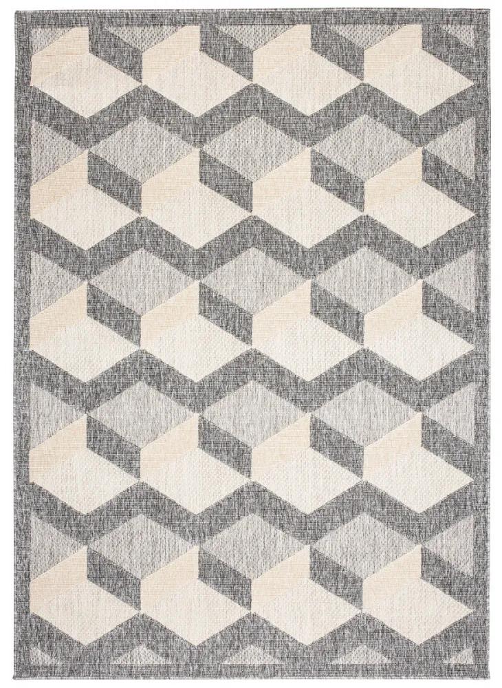 Kusový koberec 3D šedo krémový 80x150cm