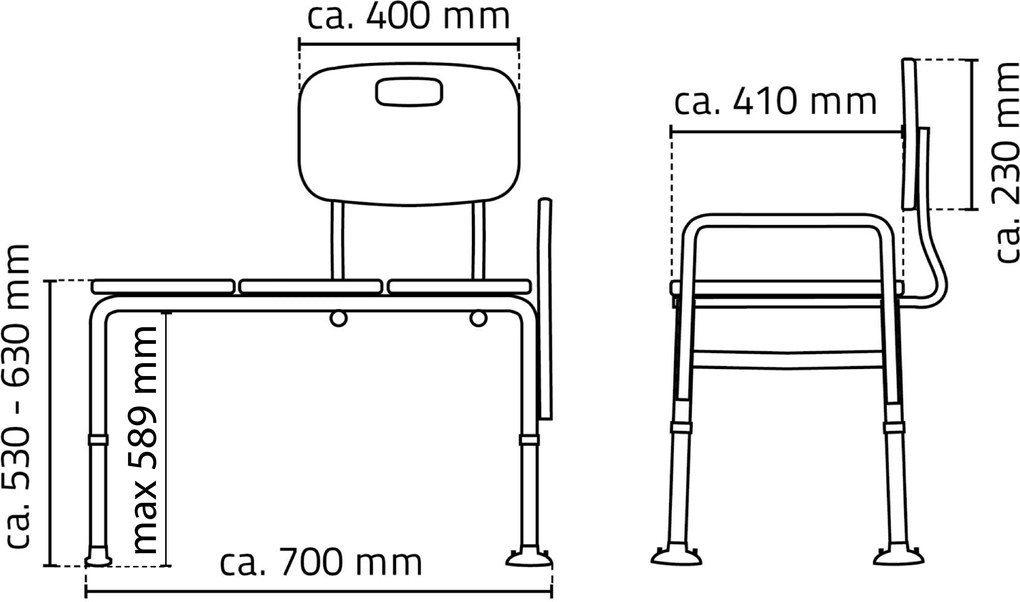 Ridder, Lavice do vany, bílá, A0120101