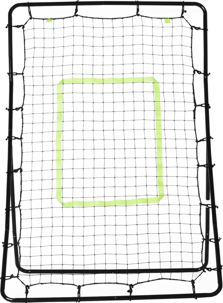 HOMCOM Rebounder pro fotbal přenosný s odrazovou sítí a pásmem pro baseball, basketbal a fotbalové branky pro trénink dětí a dospívajících 75x126cm, Č