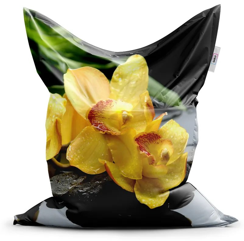 Sablio Sedací vak Classic Žluté orchideje - 200x140 cm