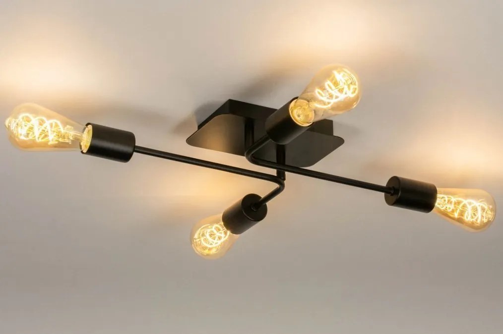 Stropní nebo nástěnné designové svítidlo Bulb Accent 4 Nero