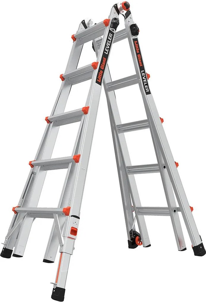 Little Giant - Leveler - hliníkový multifunkční žebřík se stavitelnými nohami dosah: 396 - 701 / 767 cm, Leveler: Model 26