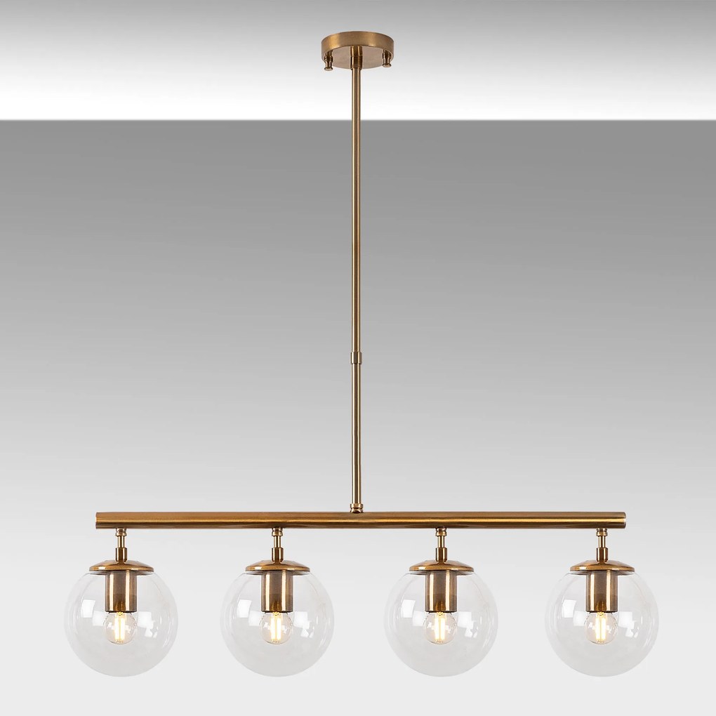 OPVIQ Závěsné osvětlení FAZLI bronz čiré sklo 4 942FLG1193