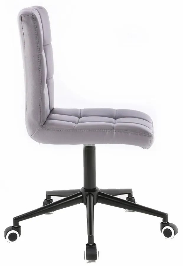 LuxuryForm DESIGN Otočná židle TOLEDO na černé podstavě s kolečky - šedá