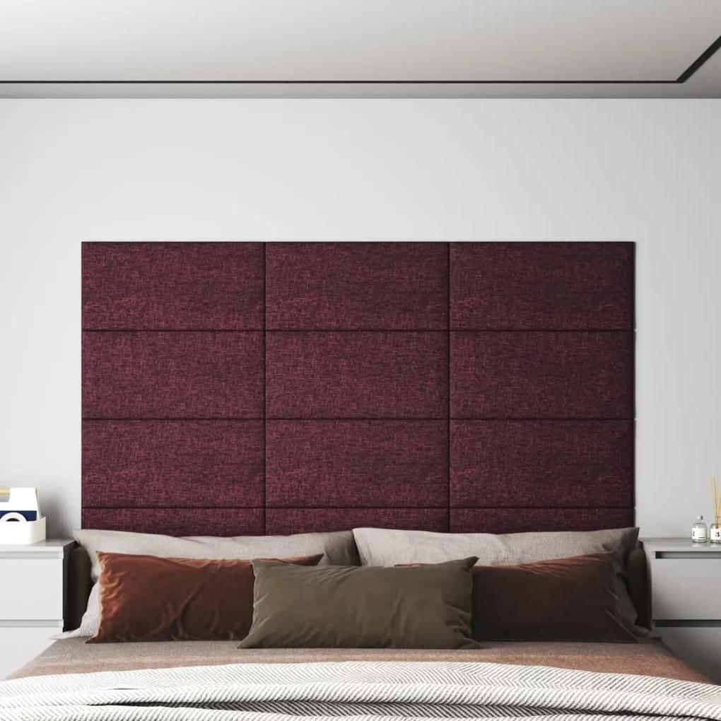 vidaXL Nástěnné panely 12 ks 60 x 30 cm textil 2,16 m² [343844] Barva: Fialová