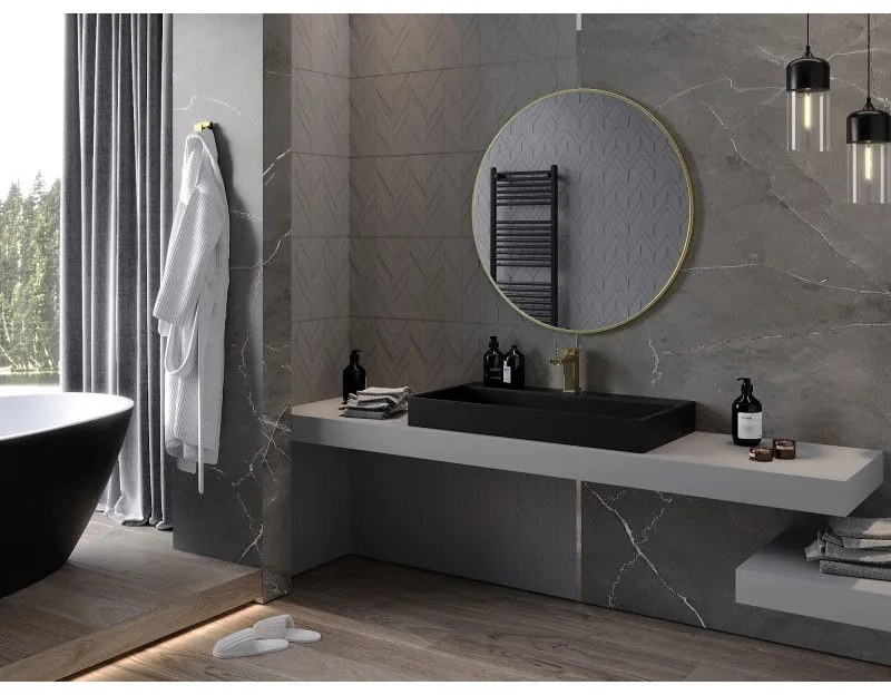Mexen Loft, kulaté koupelnové zrcadlo 90 cm, barva rámu zlatá lesklá, 9850-090-090-000-50