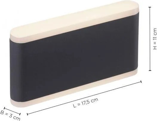 PN 9483-13 ELSA LED nástěnné svítidlo, venkovní nástěnné svítidlo, IP65, ELSA, antracit 3000K - PAUL NEUHAUS