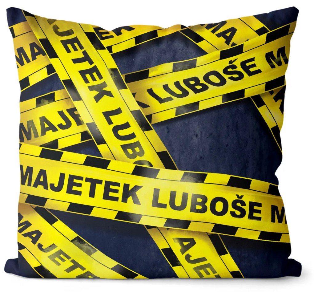 Polštář Majetek + jméno - mužská jména (Velikost: 55 x 55 cm, Jméno: Luboš)