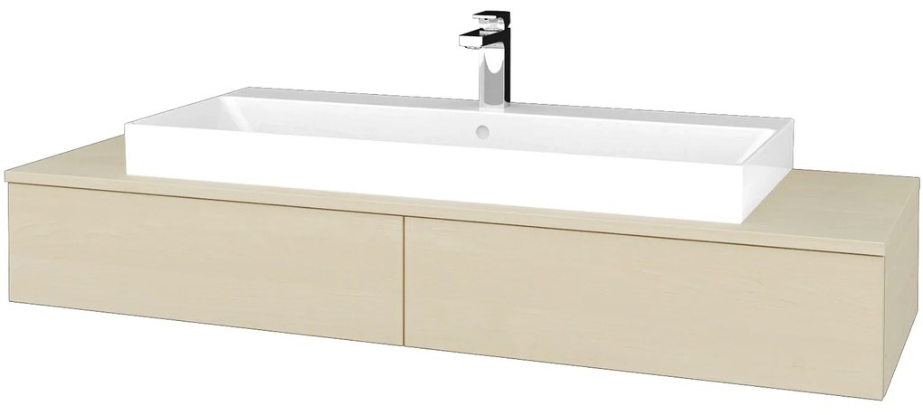 Dřevojas Koupelnová skříňka MODULE SZZ2 140 Varianta: N01 Bílá lesk / D01 Beton