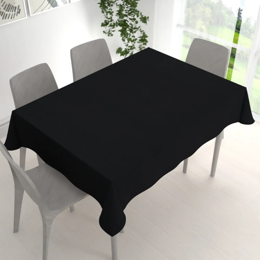 Biante Obdélníkový ubrus/imitace broušené kůže Alcantara ALC-012 Černý 140x200 cm