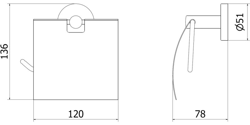 Mexen Remo, držák na toaletní papír s krytem, měděná matná, 7050733-65