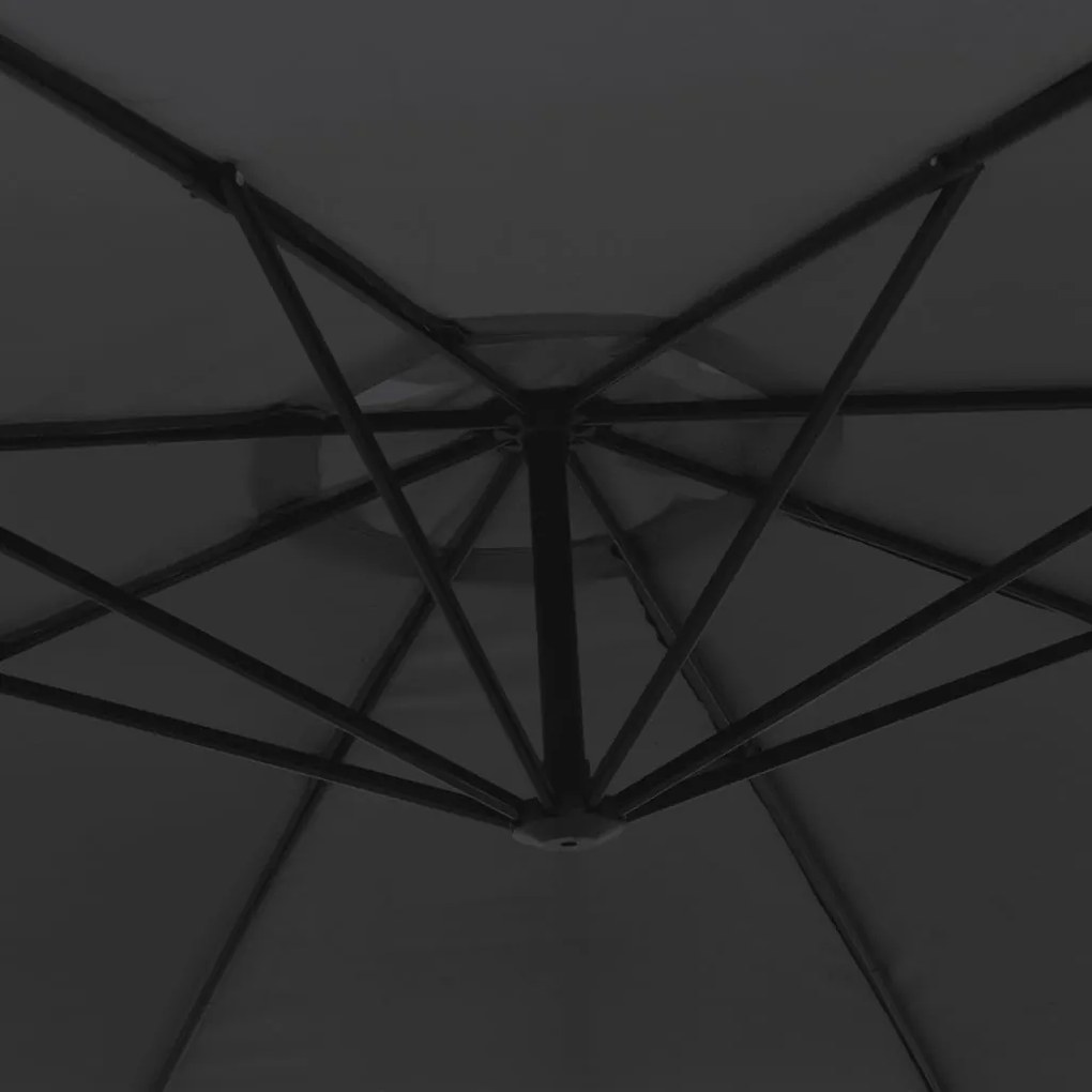 Konzolový slunečník s hliníkovou tyčí 350 cm černý - Default Title