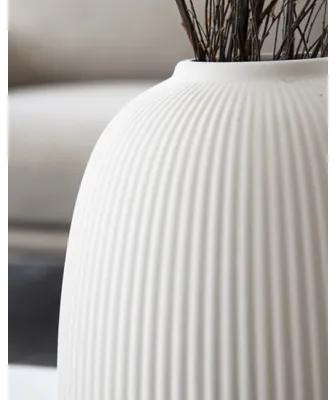 Keramická váza Aby Stripes White Wide 26 cm Storefactory Scandinavia