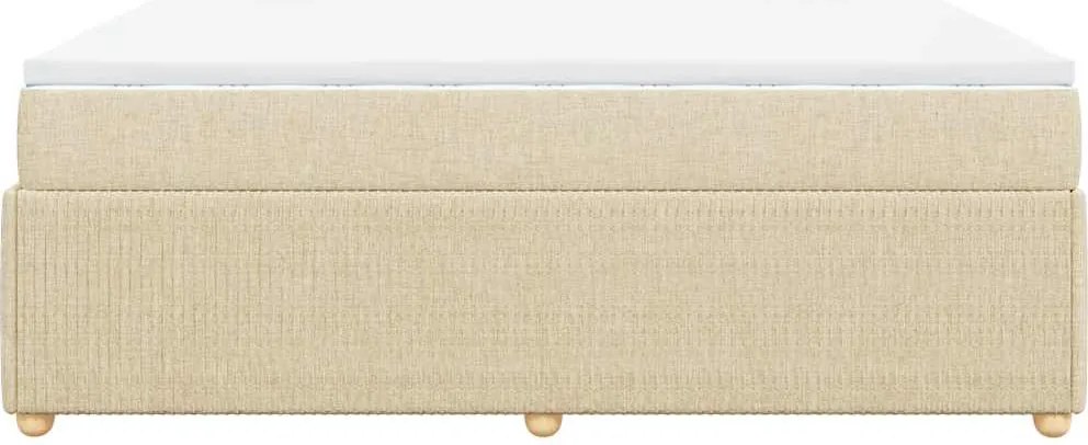 Box spring postel s matrací krémová 140x190 cm textil 3285572