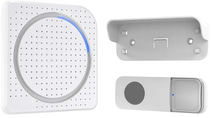 SOLIGHT Bezdrátový zvonek, bateriový, 200m, bílý, learning code