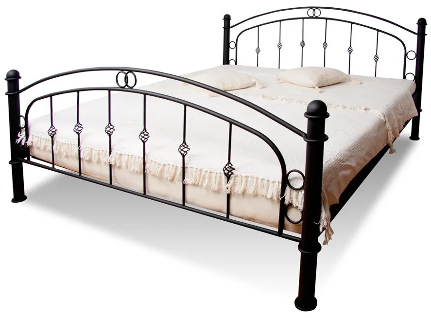 Nábytek ATIKA s.r.o. Kovová postel ELIZABET Povrchová úprava: černá, Rozměr: 160 x 200 cm