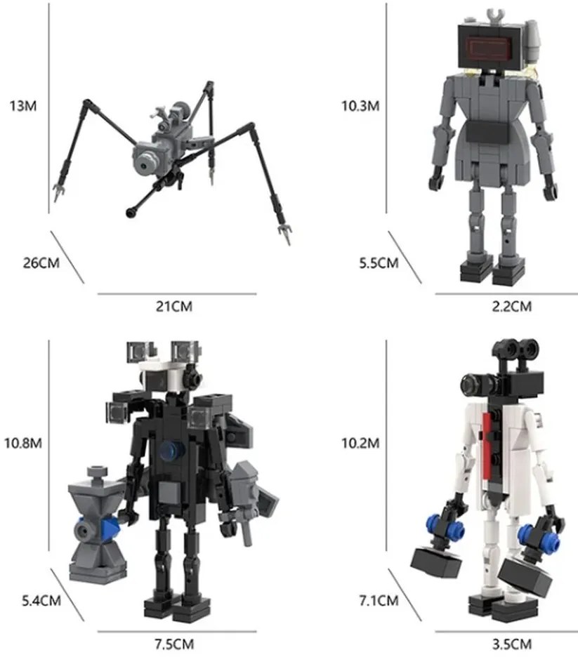 Skibidi Toilet figurky - stavebnice Varianta: 330 ks