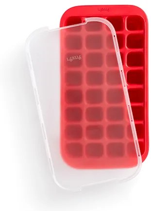 Velká silikonová forma na led, 32 kostek Lékué Industrial Ice Cubes Tray | červená