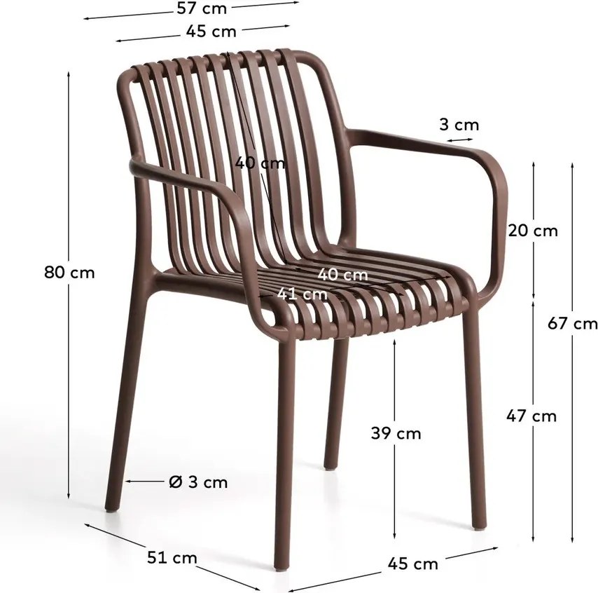 Hnědá plastová zahradní židle Isabellini – Kave Home