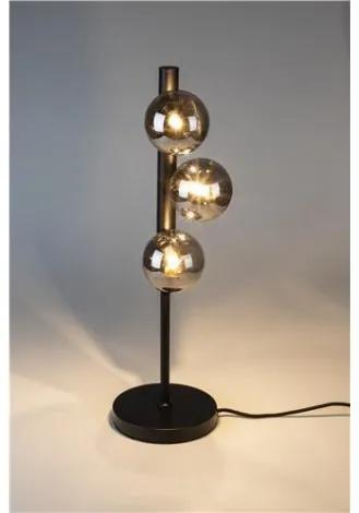 Stolní lampa MONICA WLL, kouřové sklo a černý kov White Label Living 5200118