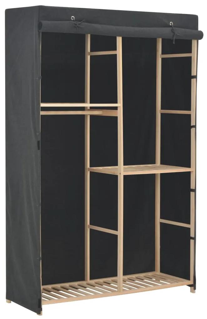 248188 vidaXL Šatní skříň se 3 policemi šedá 110 x 40 x 170 cm textil