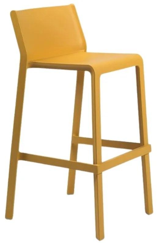 OnaDnes -20% Nardi Hořčicově žlutá plastová barová židle Trill 76 cm