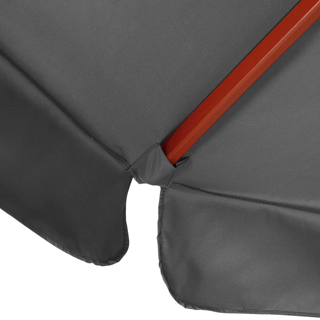 Dřevěný slunečník antracitový Ø330cm UV ochrana 50+ 108782