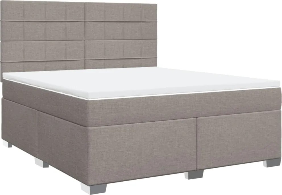 Box spring postel s matrací taupe 180x200 cm textil 3292871